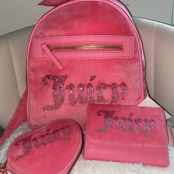Juicy Couture | Bags | Juicy Couture Pink Lemonade Backpack Bundle ...